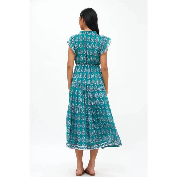 Oliphant | Dresses | New Oliphant Cinched Flirty Midi Dress In Green ...